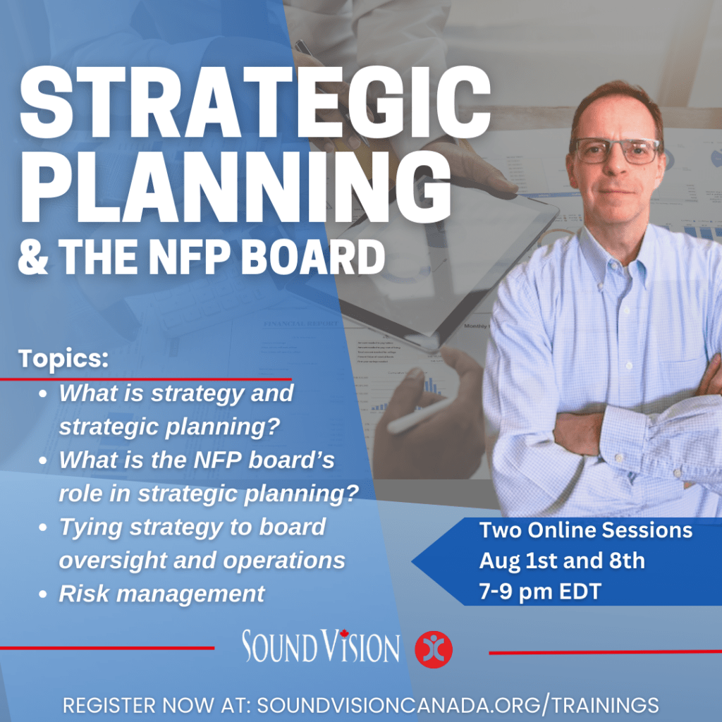 Strategic Planning and the NFP Board - Sound Vision Canada