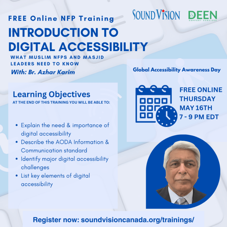 Digital Accessibility Training Workshop - Sound Vision Canada